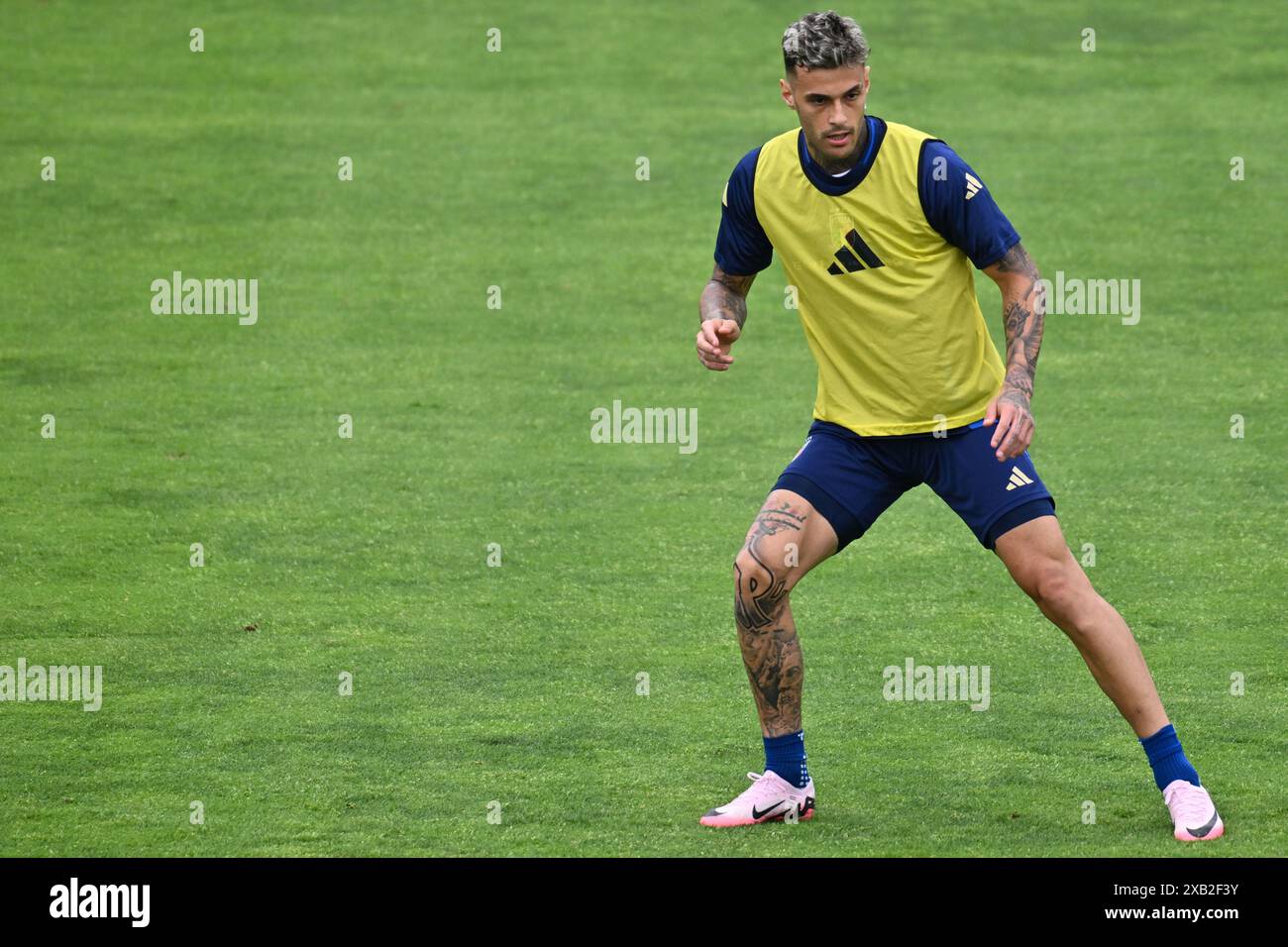 Italian player Gianluca Scamacca during Italy training session, UEFA ...