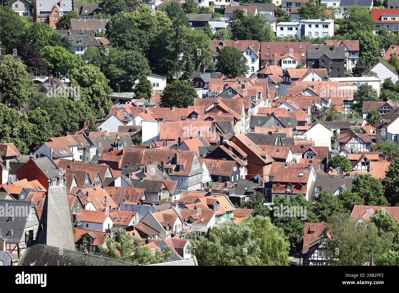 Blick vom Marburger Schloss, Landgrafenschloss Marburg ueber über die ...