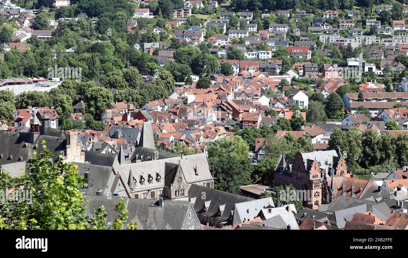Blick vom Marburger Schloss, Landgrafenschloss Marburg ueber über die ...