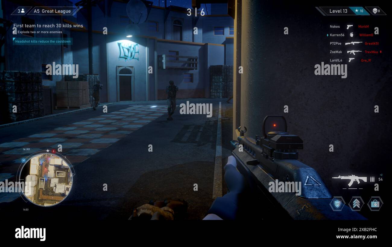 Night Video Game Mock-up Concept: Game play of Multiplayer 3D Shooter ...