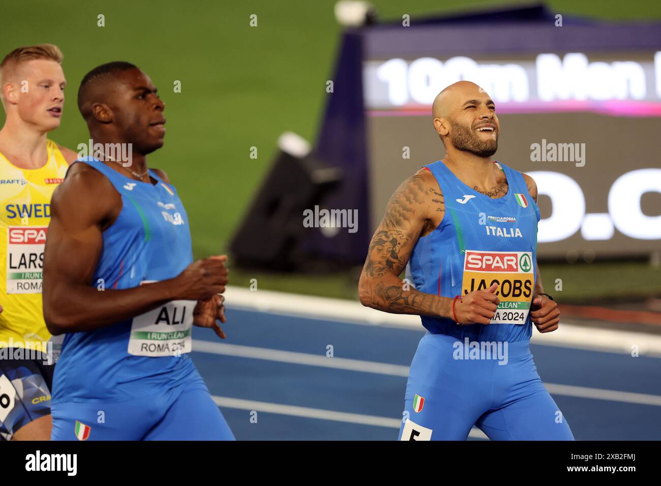 Rome, Italy. 08th June, 2024. Rome, Italy 8.06.2024: Marcell Jacobs win ...