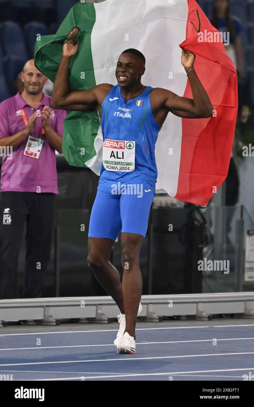 Rome, Italy. 08th June, 2024. Chituru ALI Silver Medal 100m Men during ...