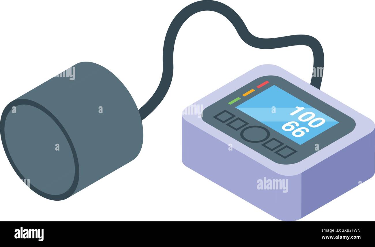 Digital blood pressure monitor is measuring blood pressure with the ...