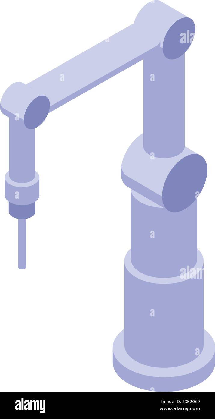 Modern industrial robotic arm picking up a small object in isometric view Stock Vector Image ...