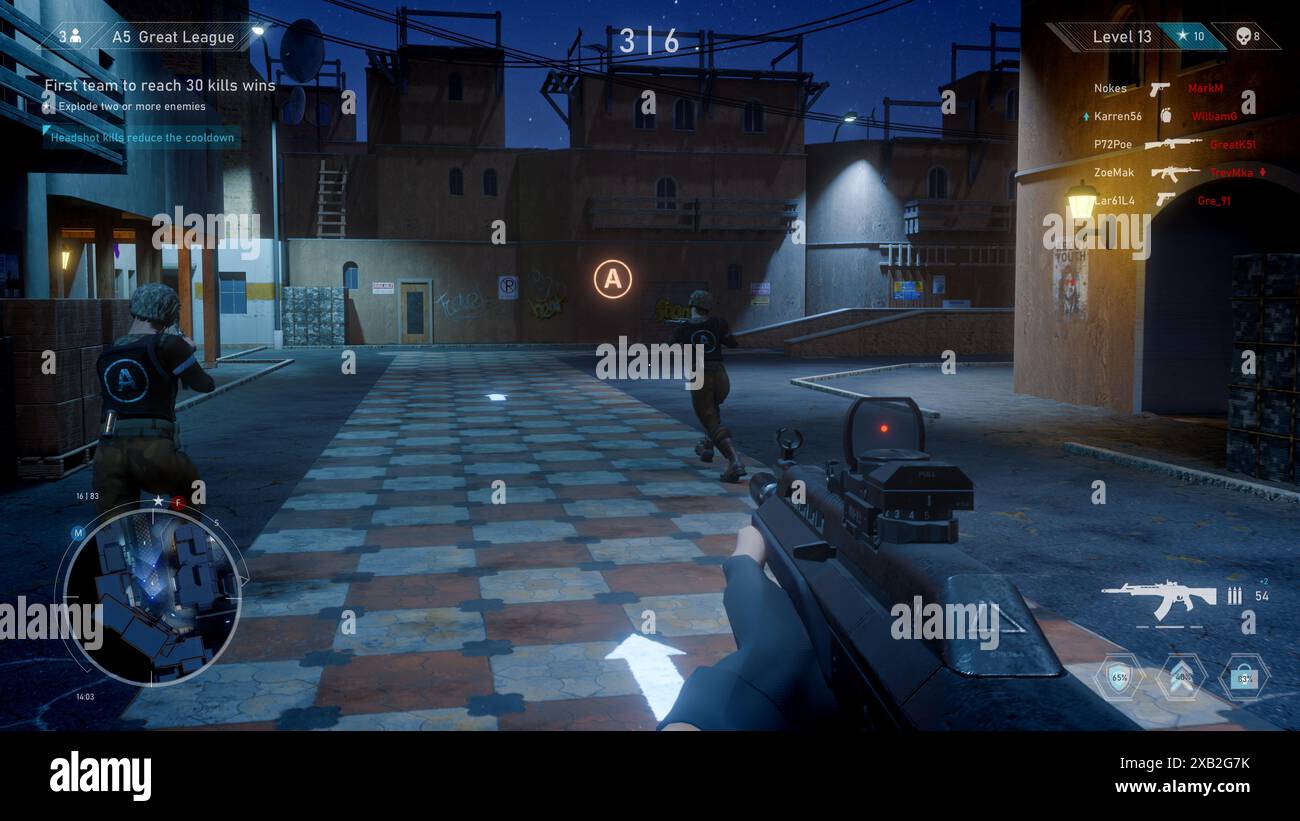 Night Video Game Mock-up Concept: Game play of Multiplayer 3D Shooter ...