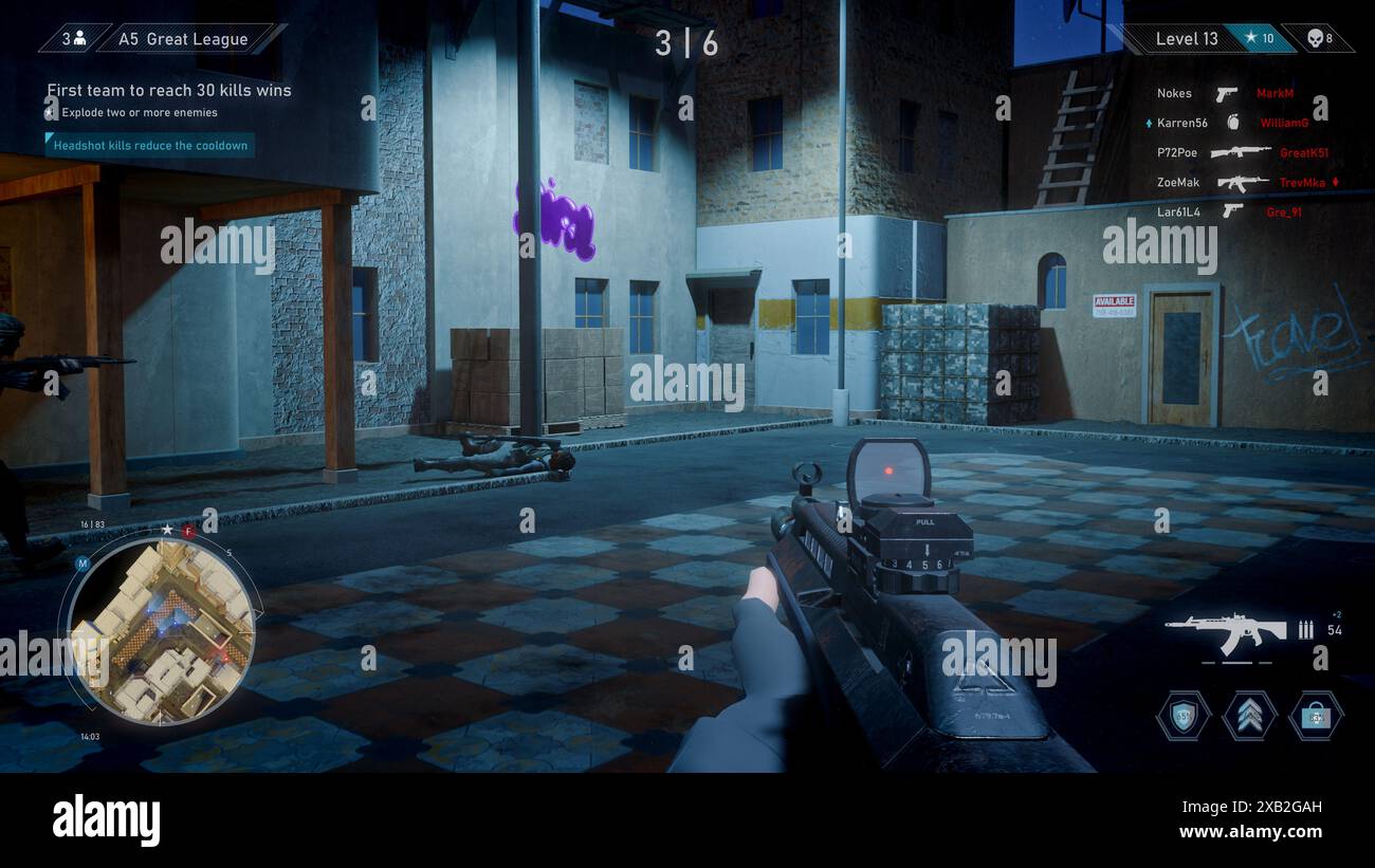 Night Video Game Mock-up Concept: Game play of Multiplayer 3D Shooter ...