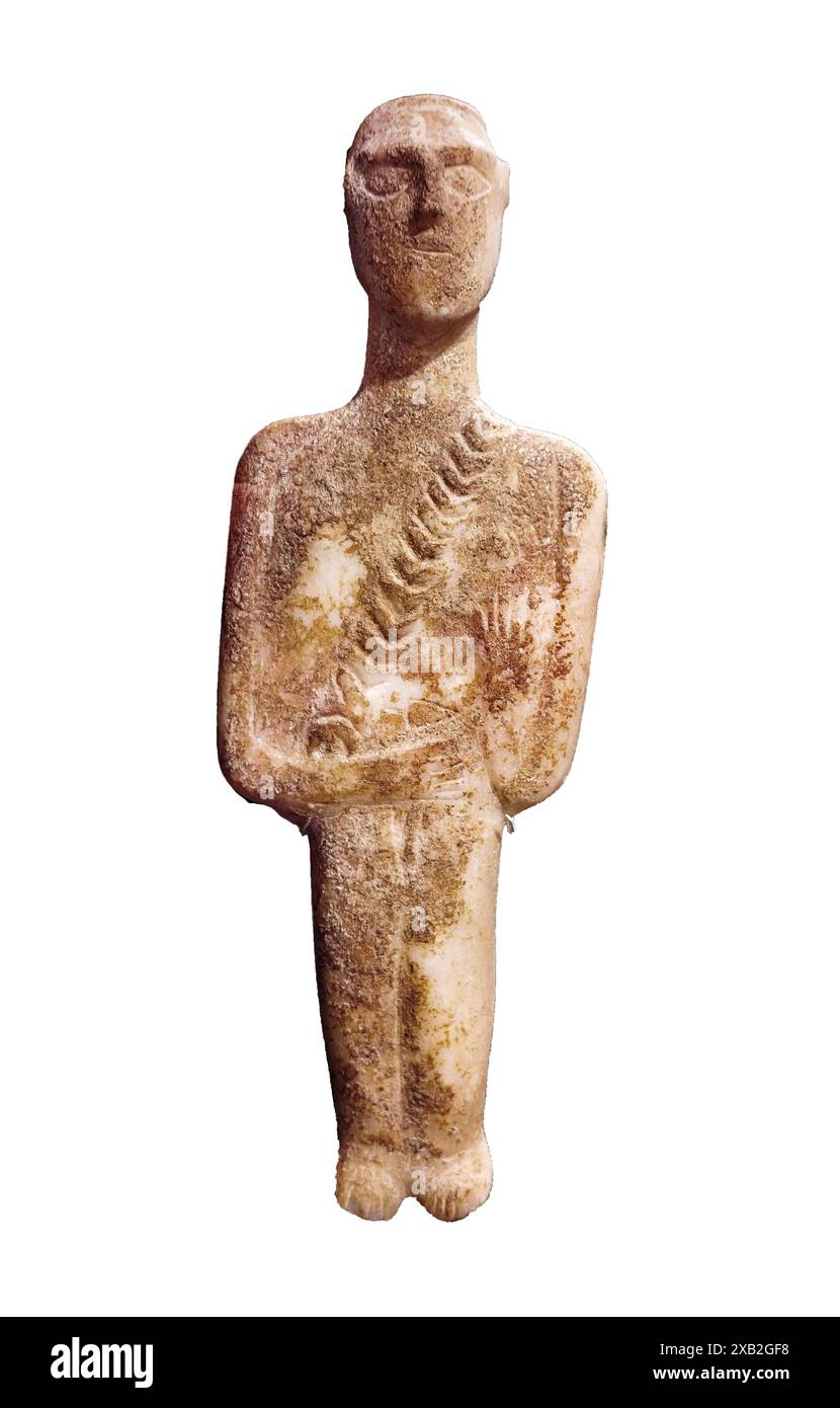 CYCLADIC ART. Figurine of a worrior or hunter, of the Post-canonical ...