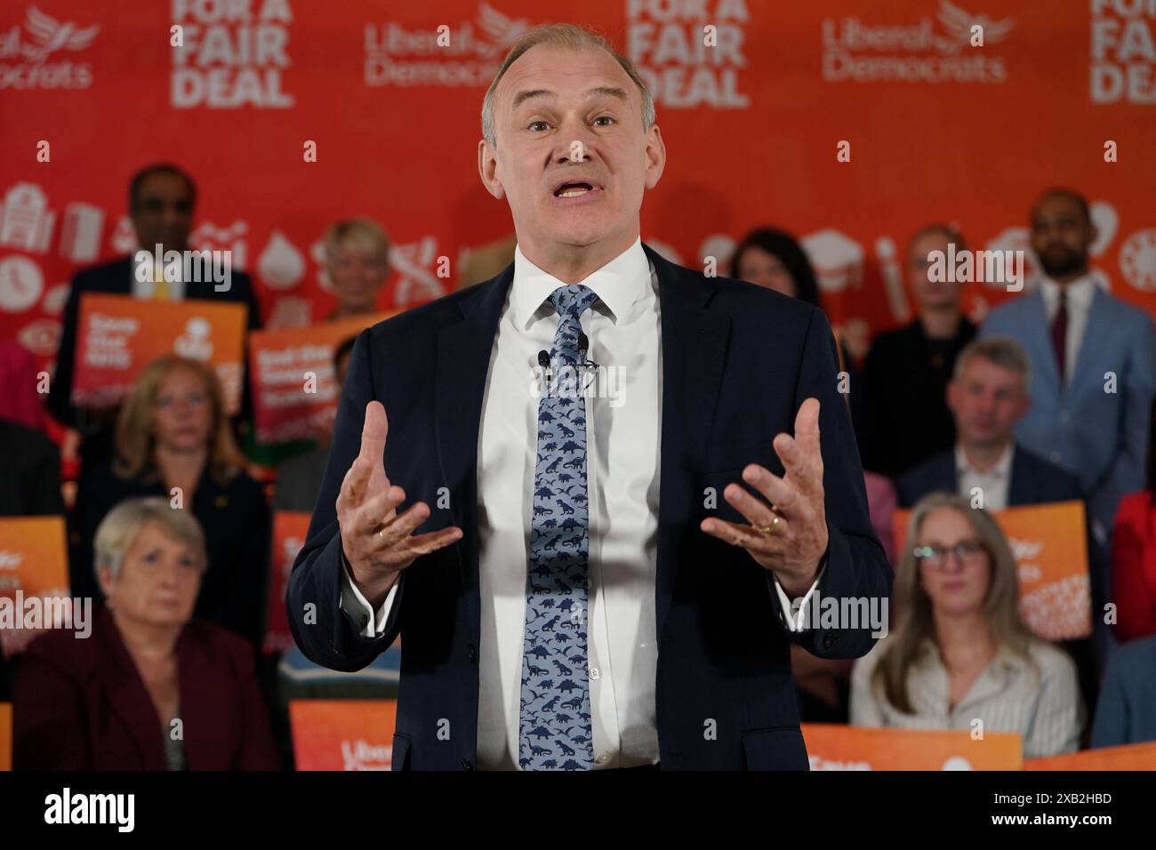 Liberal Democrats leader Sir Ed Davey during the party's General Election manifesto launch at ...