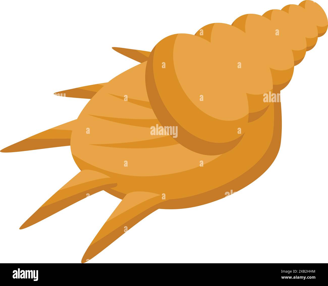 Golden seashell with prominent spikes, capturing the essence of marine ...