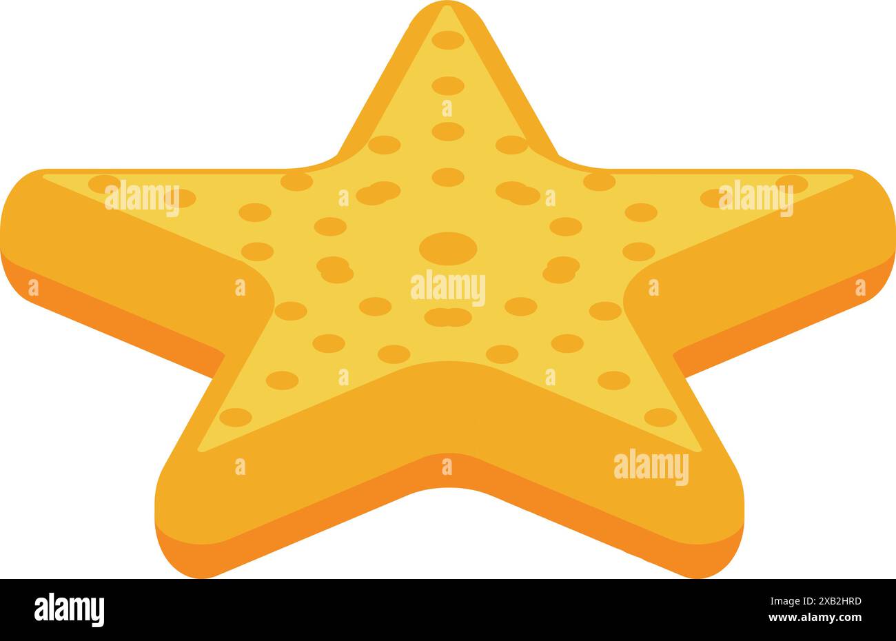 Simple illustration of a five pointed starfish, with a textured surface ...