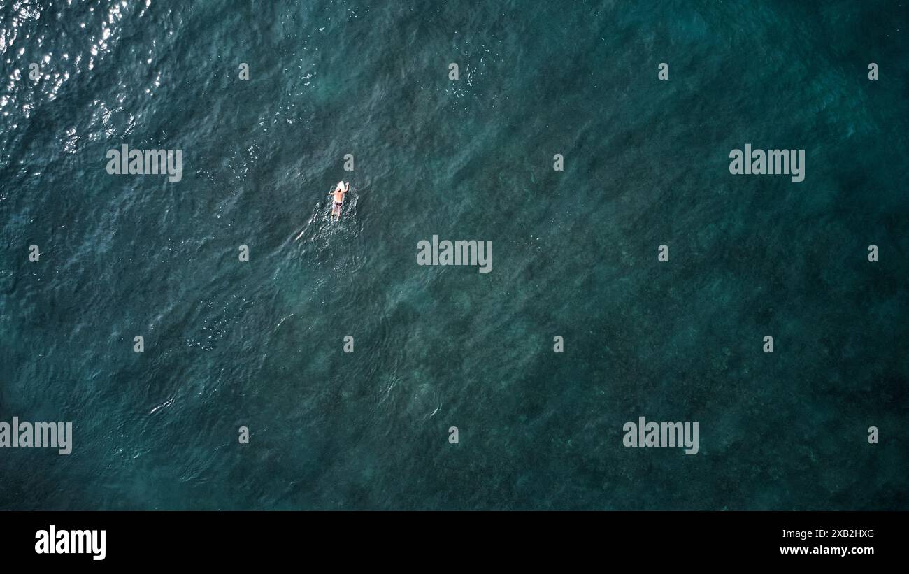 Aerial view young man surfer hi-res stock photography and images - Alamy