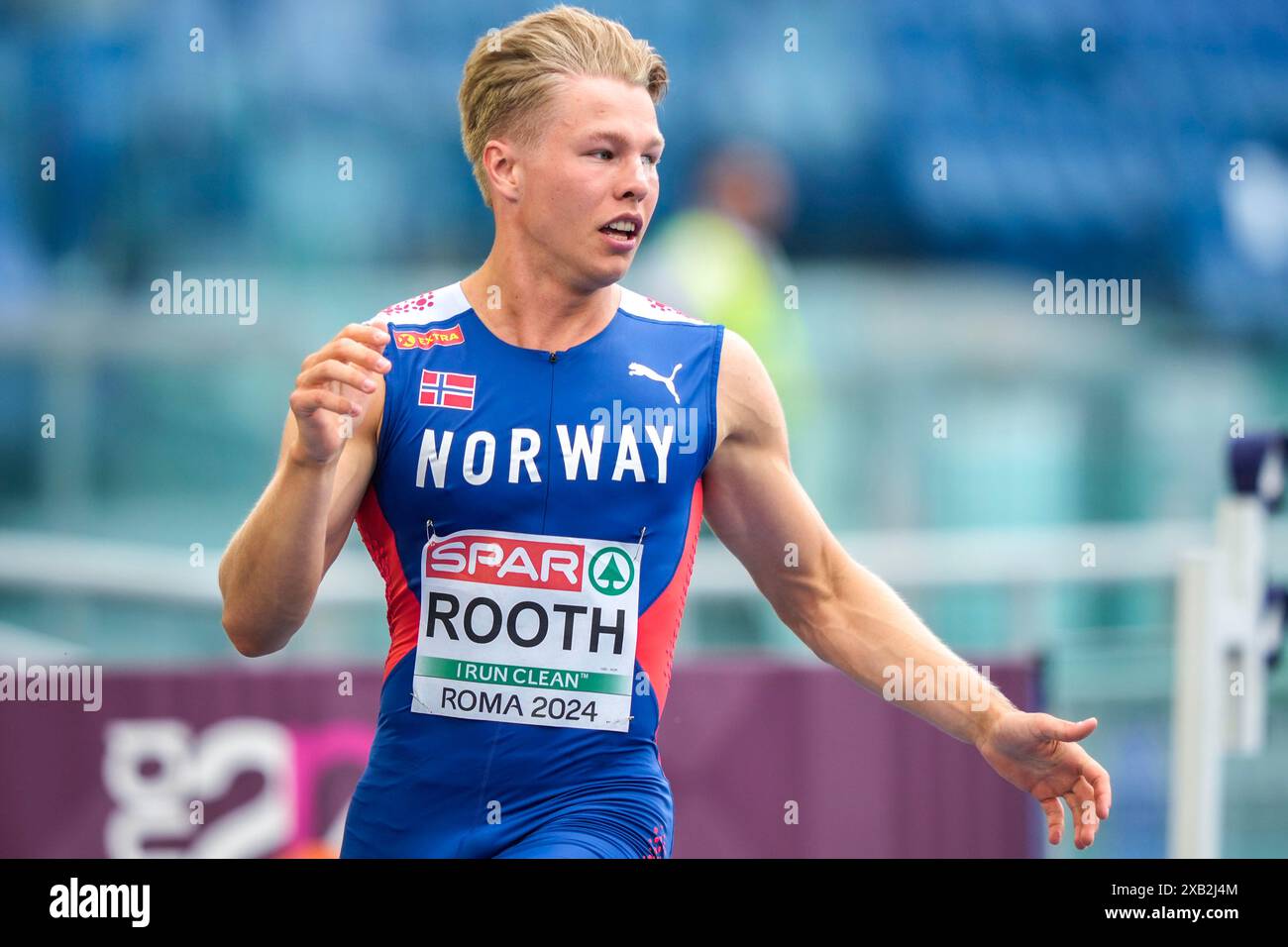 Rome, Italy 20240610. Markus Rooth in action in the 10-event 100m ...