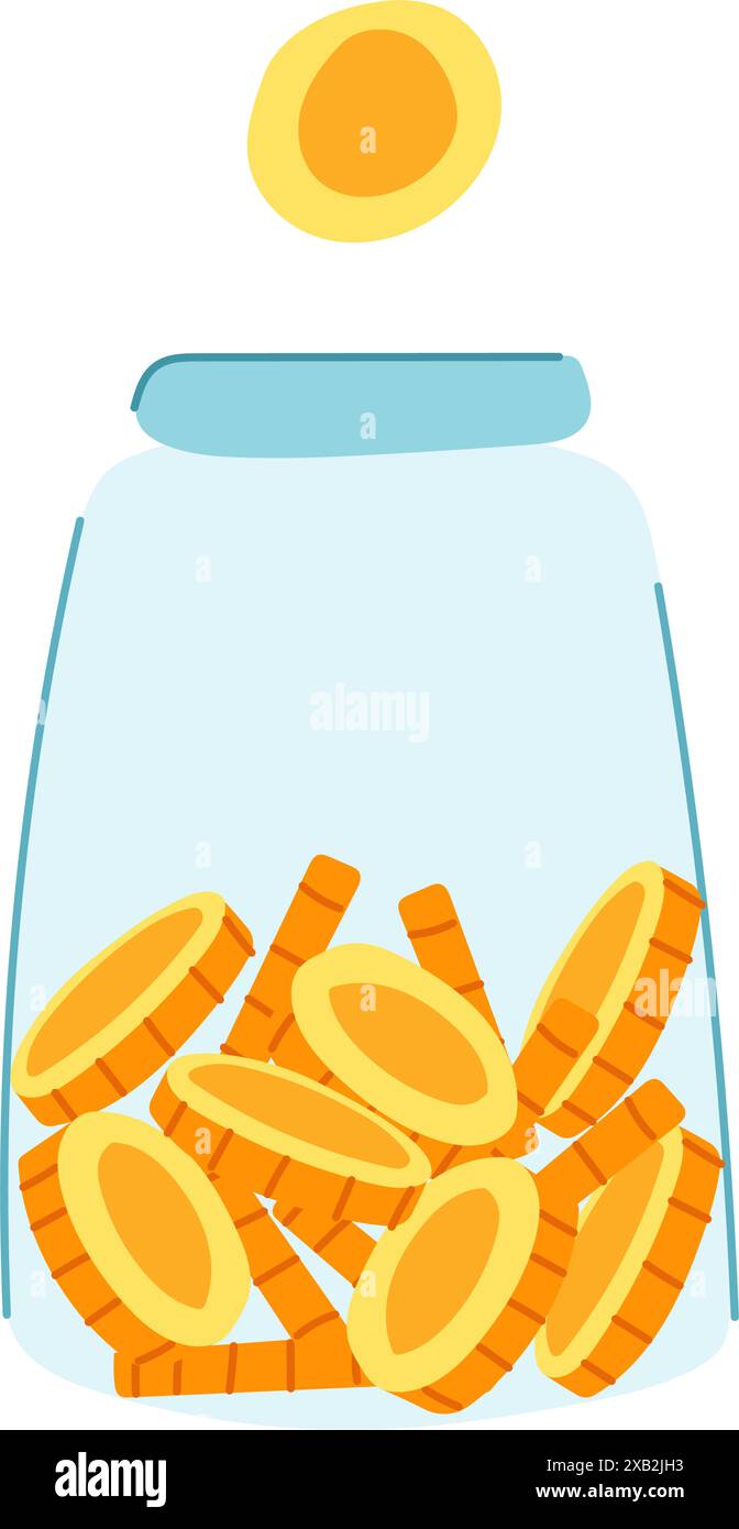 glass coin jar cartoon vector illustration Stock Vector Image & Art - Alamy