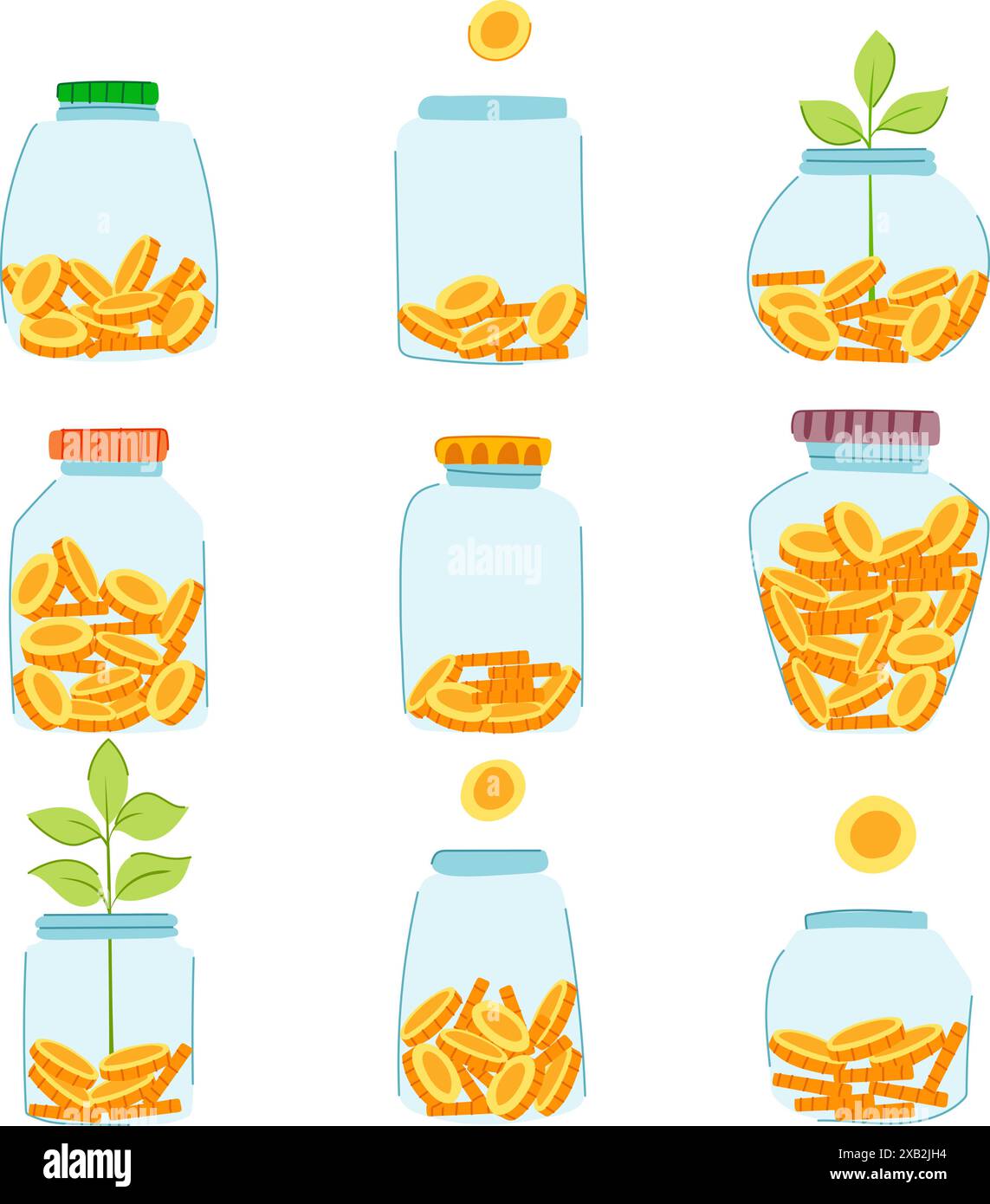 coin jar set cartoon vector illustration Stock Vector Image & Art - Alamy