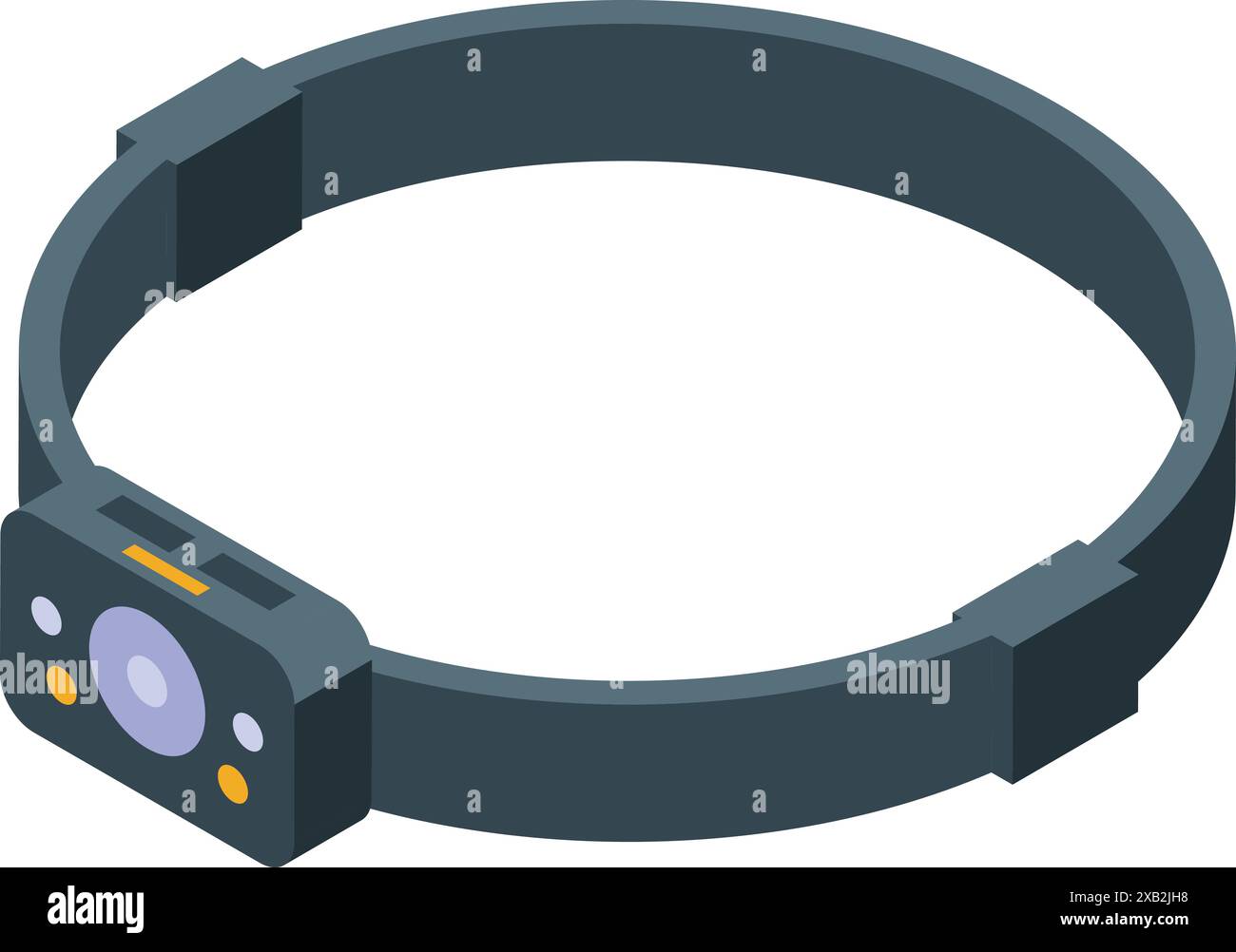 Modern headlamp with adjustable straps, designed for hands free ...