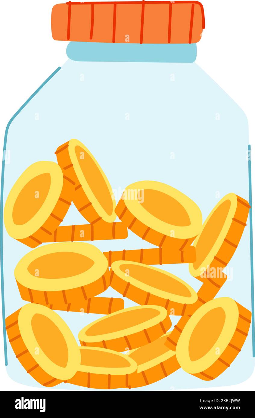 moneybox coin jar cartoon vector illustration Stock Vector Image & Art ...