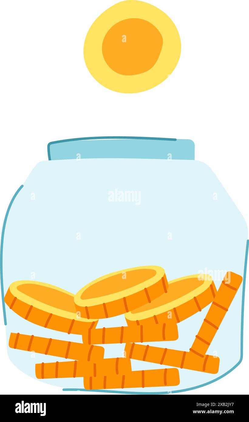 business coin jar cartoon vector illustration Stock Vector Image & Art ...