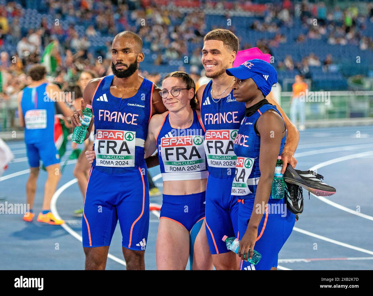French 4 x 400m relay mixed (from left M.A. Kounta, L. Maraval, W ...