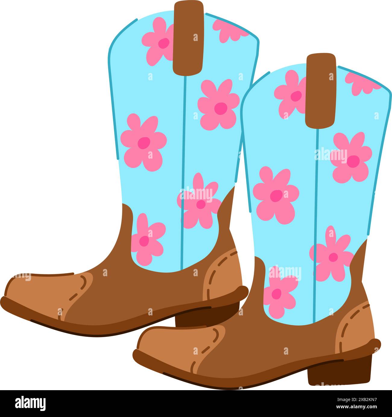 pink cowgirl boots cartoon vector illustration Stock Vector Image & Art ...