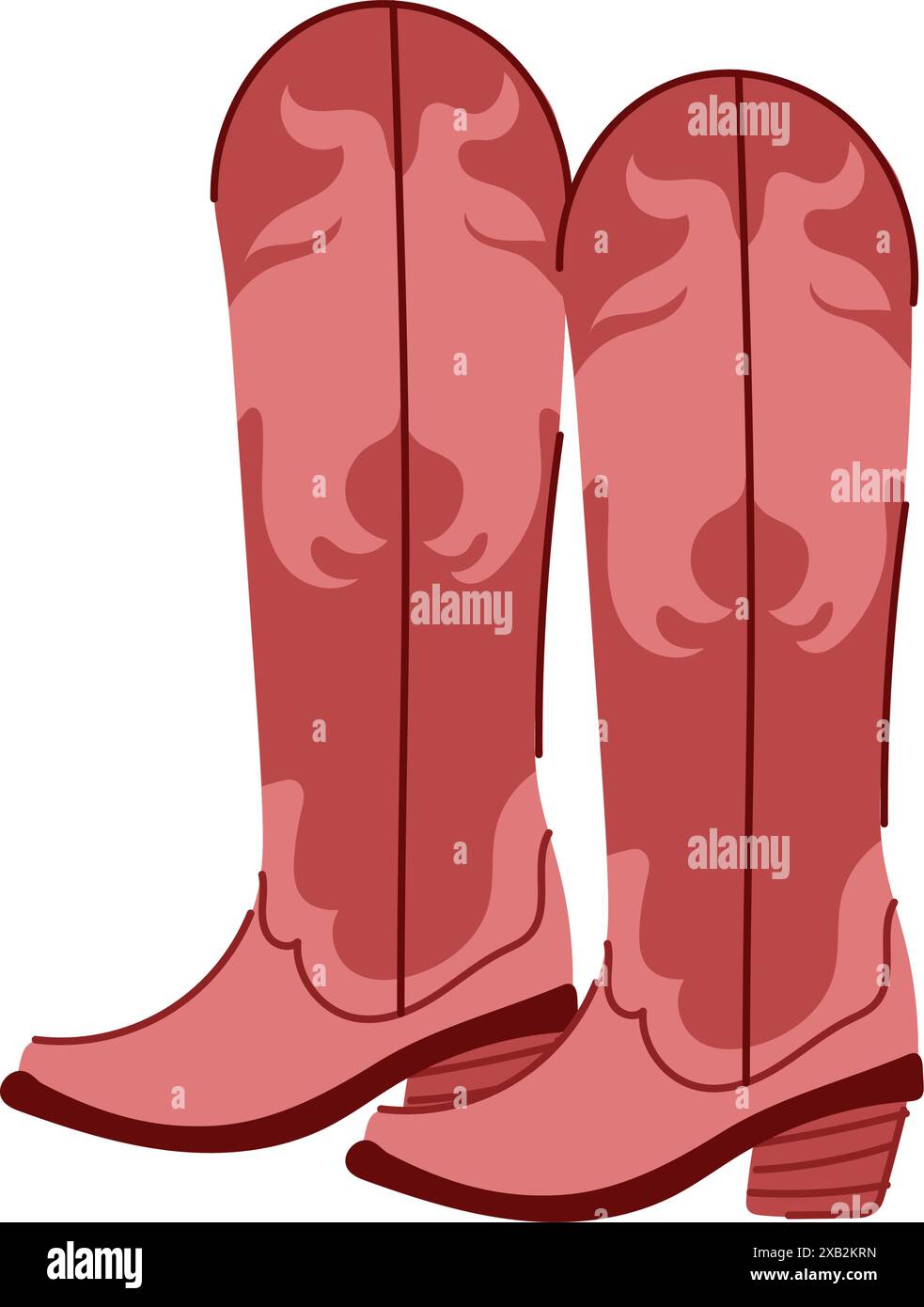 rodeo cowgirl boots cartoon vector illustration Stock Vector Image ...