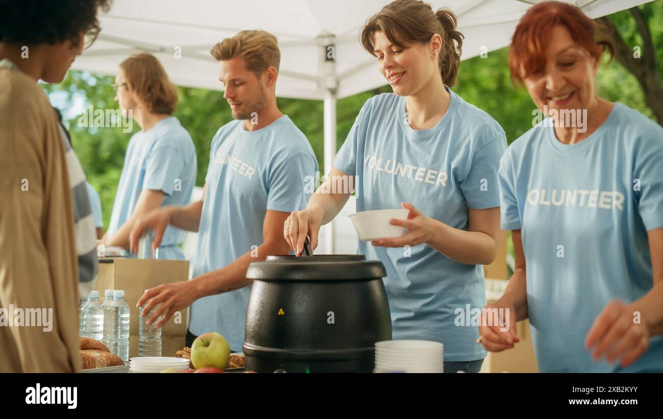 Team of Young Volunteers Helping in a Local Community Food Bank ...