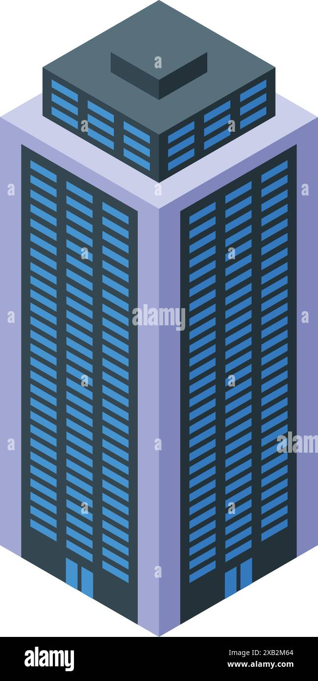 Modern skyscraper with blue windows stands tall, showcasing its ...