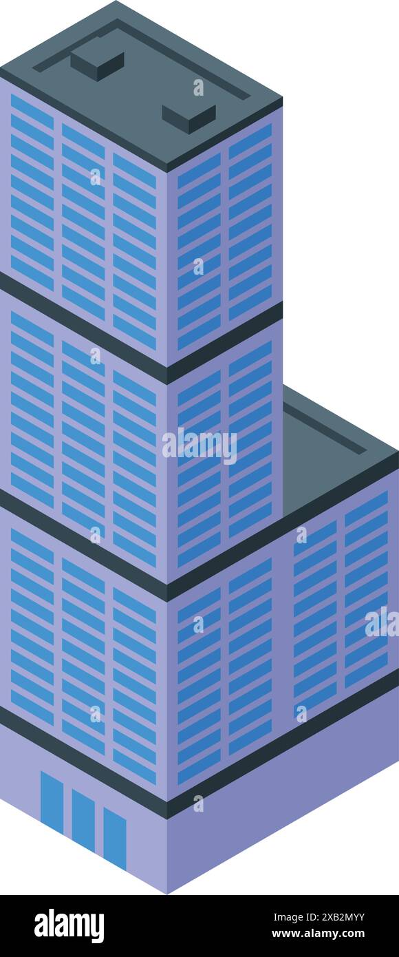 Isometric view of a modern office building, showcasing its ...