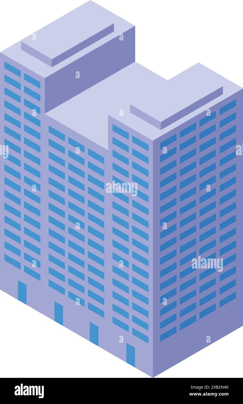 Modern office building with blue windows and white walls, representing ...