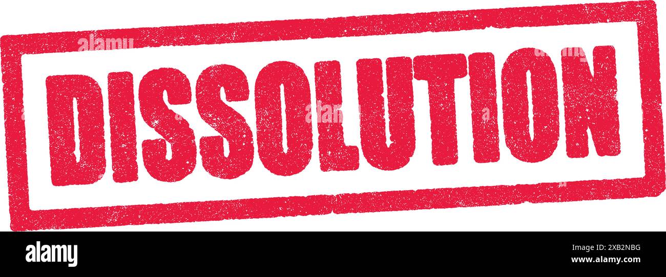 Vector illustration of the word Dissolution in red ink stamp Stock ...