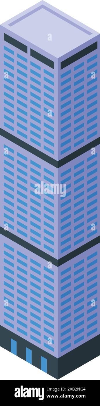 Isometric view of a modern office building, showcasing its height and ...