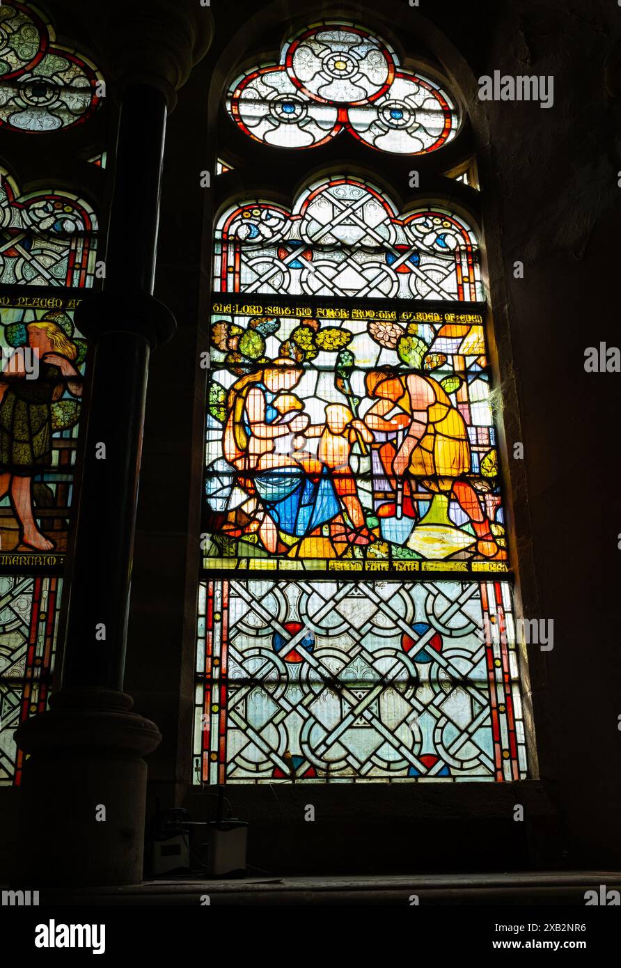 St Mary's church at Studley Royal, North Yorkshire with stained glass ...