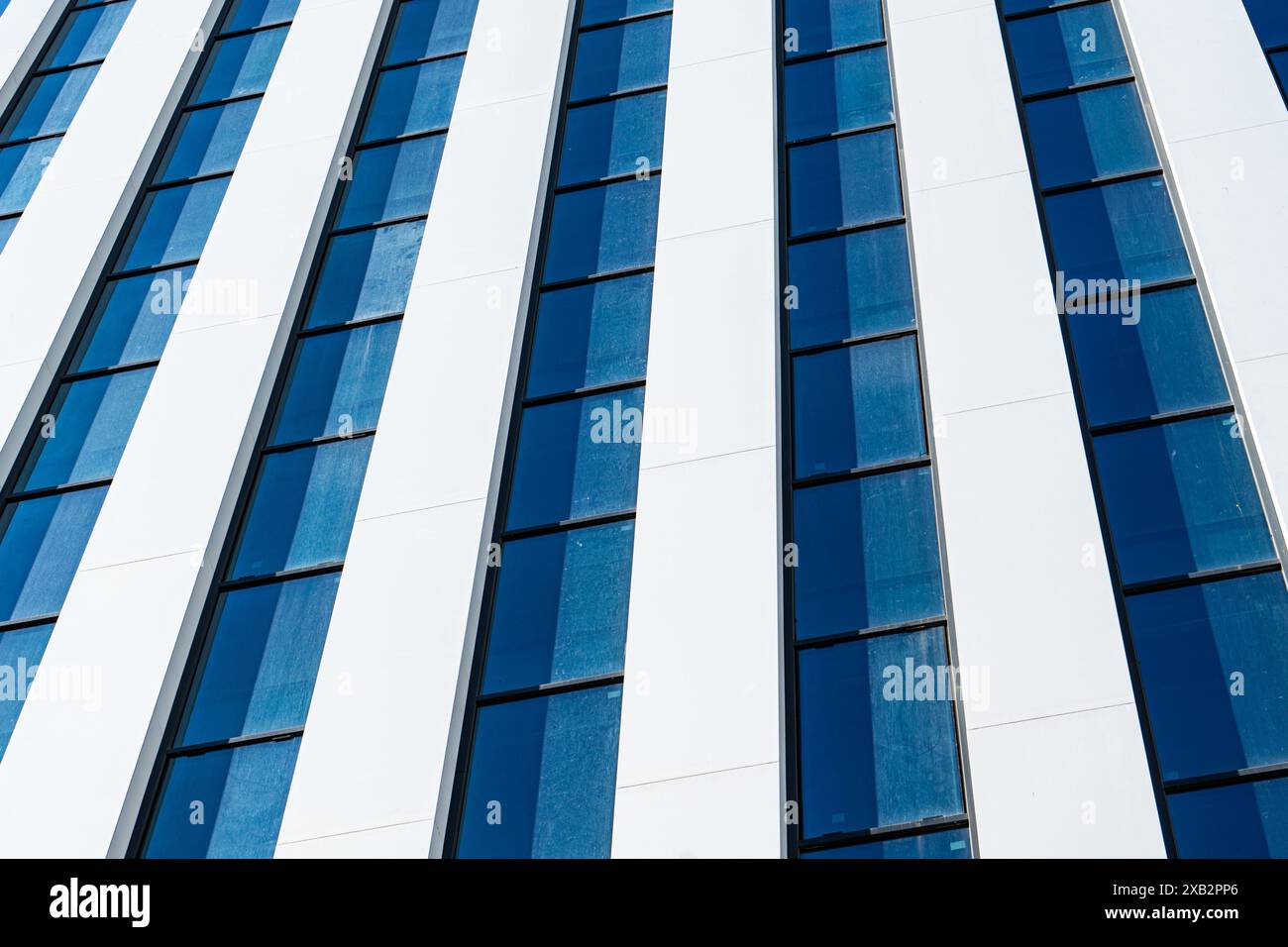 Close-up view showcasing the sleek, modern design of a building facade ...