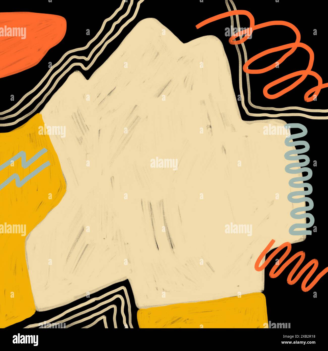 An engaging piece of modern abstract art, featuring a mix of dynamic ...