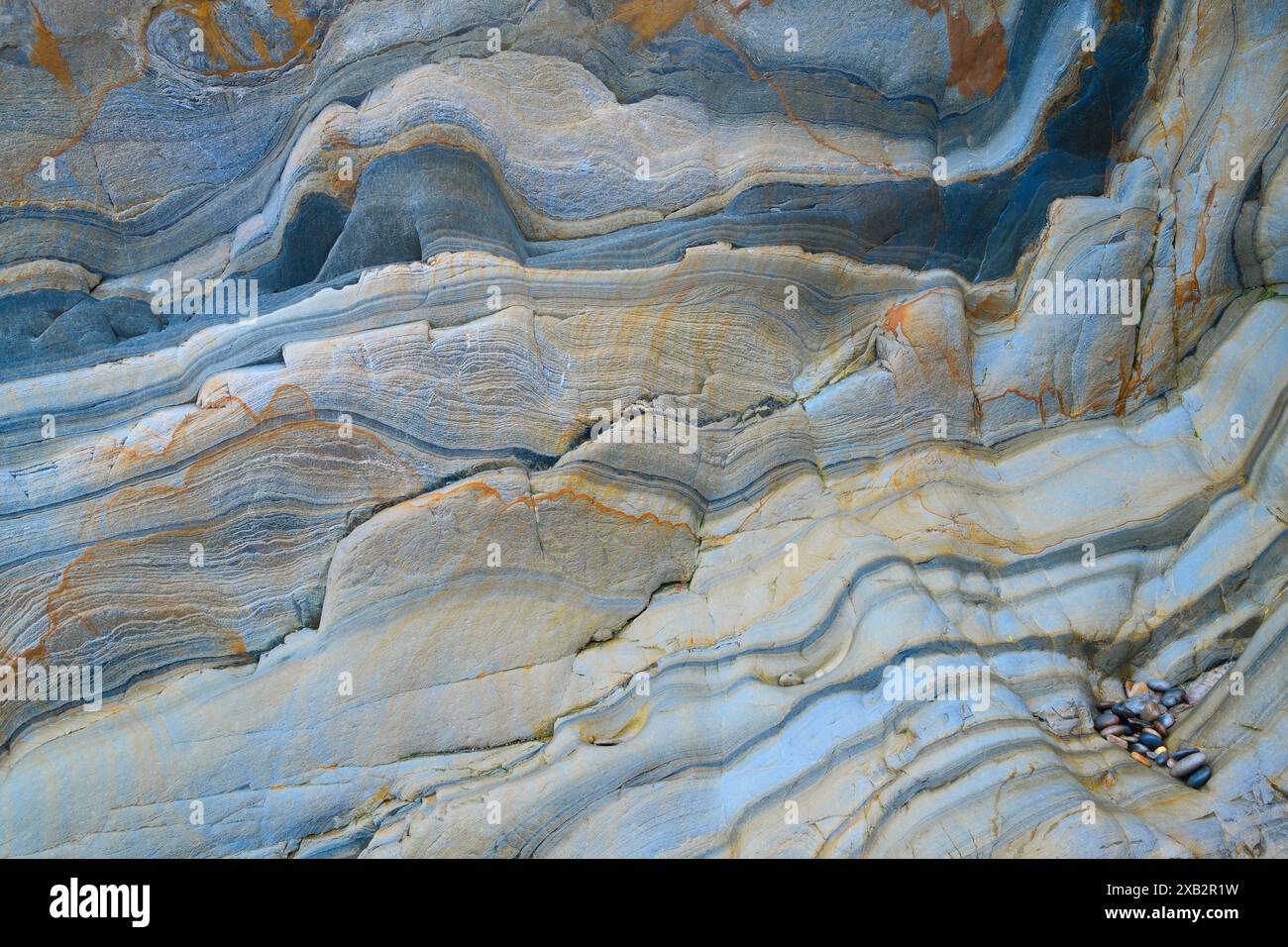 Detailed view of multicolored and nuanced rock layers showing nature's ...