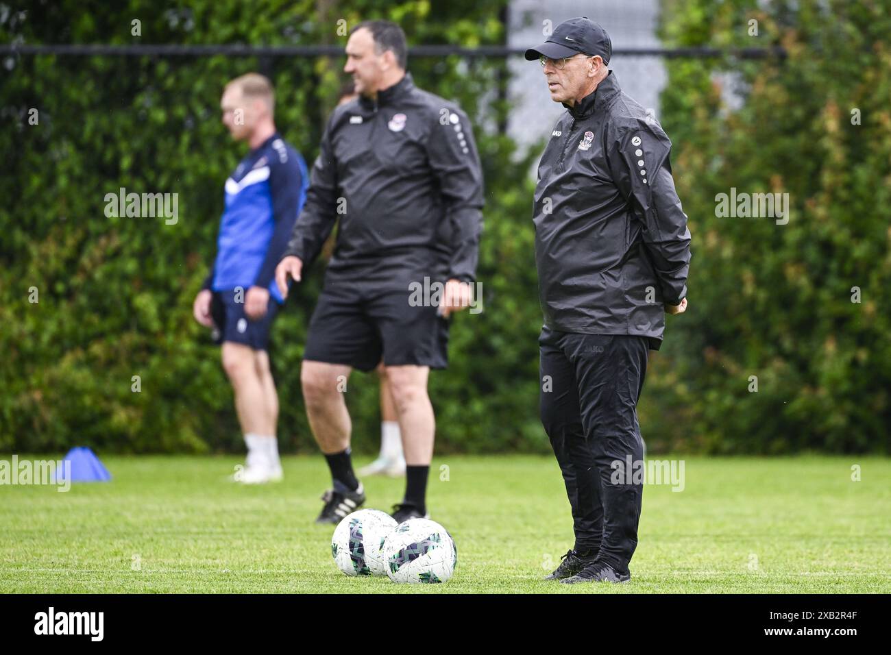 Denderleeuw, Belgium. 10th June, 2024. Dender's goalkeeper coach Dany ...