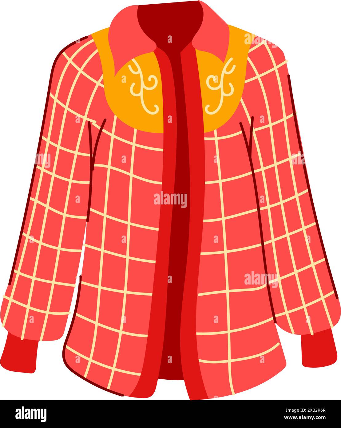 vintage cowgirl shirt cartoon vector illustration Stock Vector Image ...