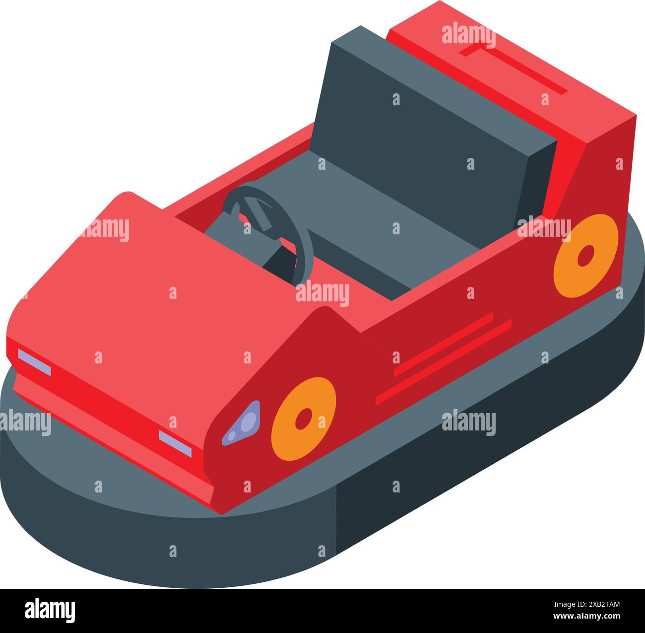 Red bumper car standing still waiting for customers to ride it at the ...