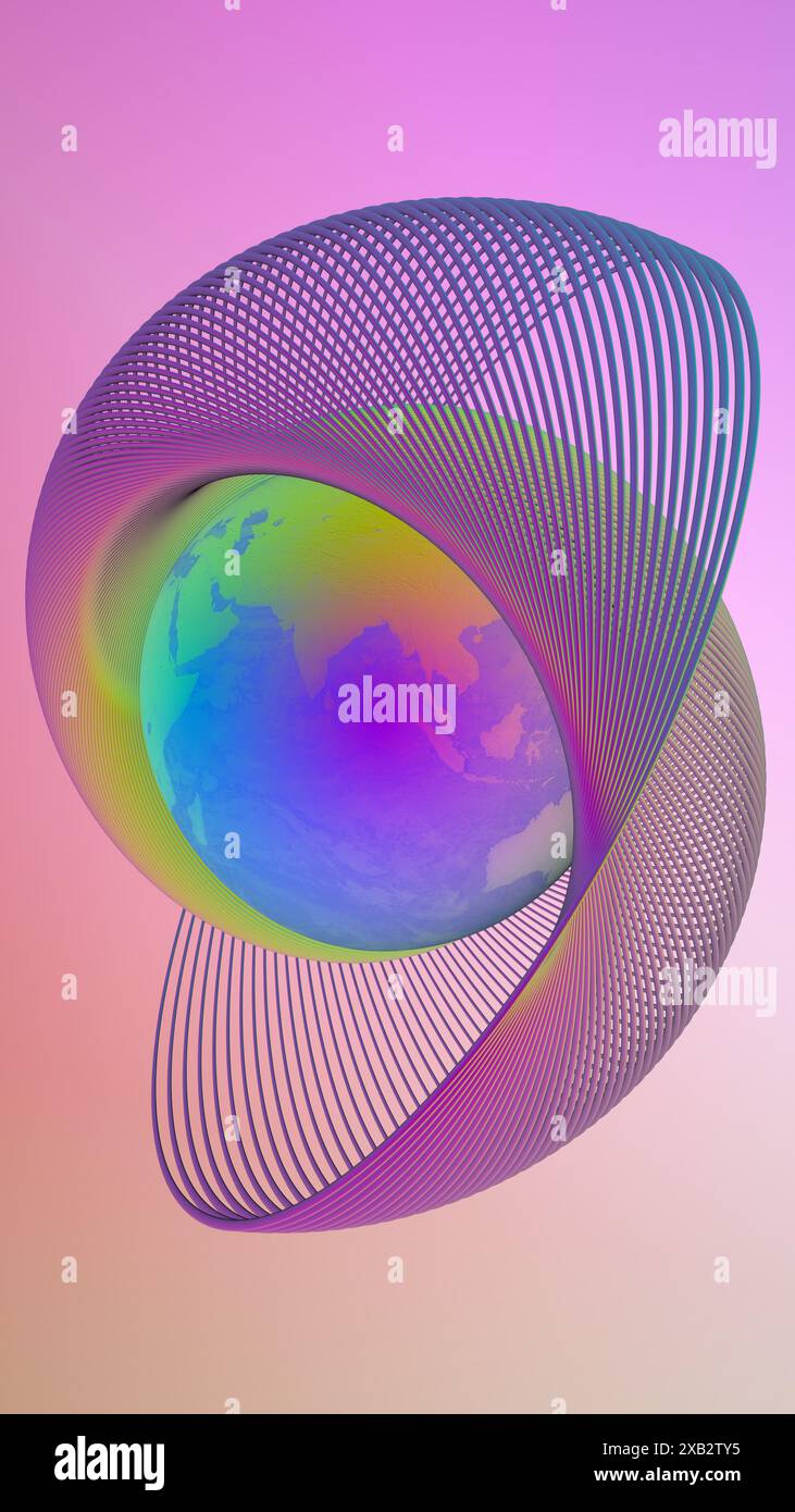 This is a vibrant illustration depicting a GeoModule designed as a ...