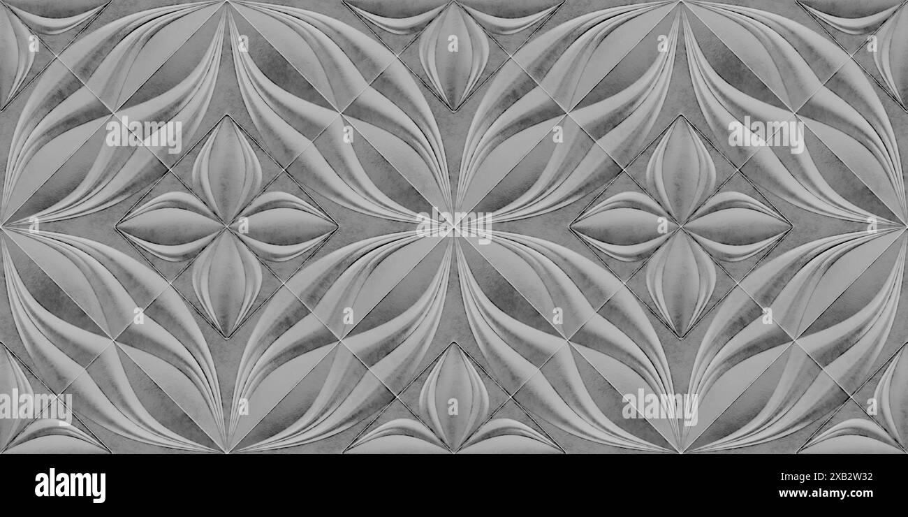 This 3D wallpaper showcases an exquisite heart-shaped flower motif in a ...