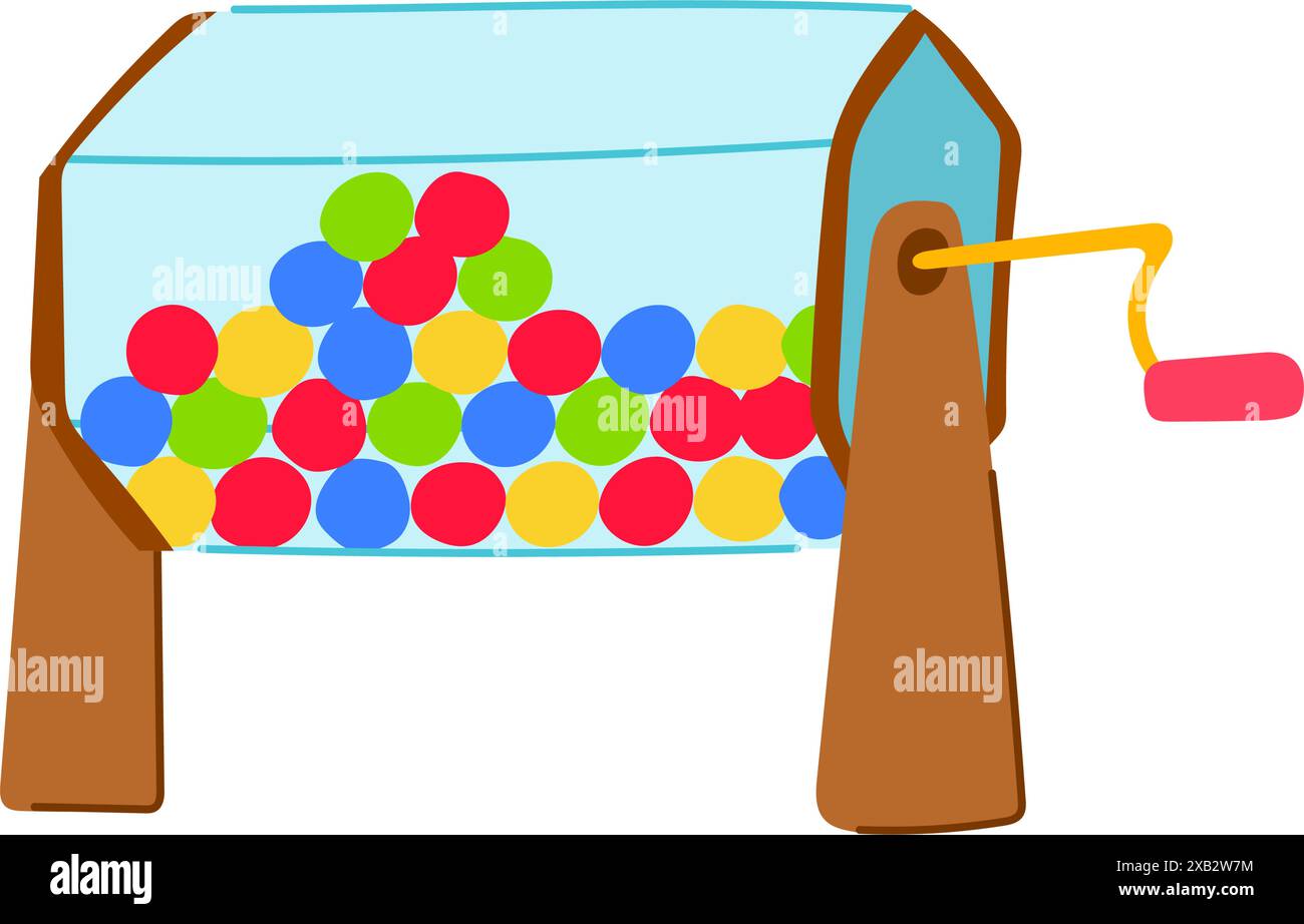 lucky lotto ball machine cartoon vector illustration Stock Vector Image ...