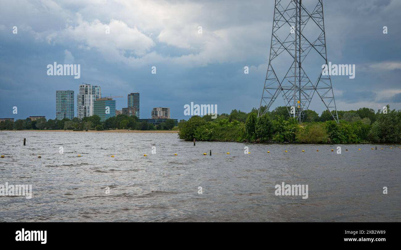 Skyline of Almere Poort, new Borough in Almere, The Netherlands Stock ...