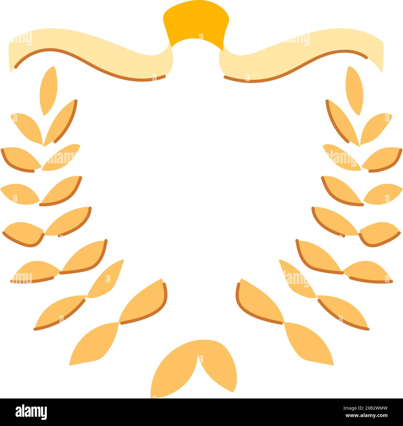 wreath gold laurel cartoon vector illustration Stock Vector Image & Art ...