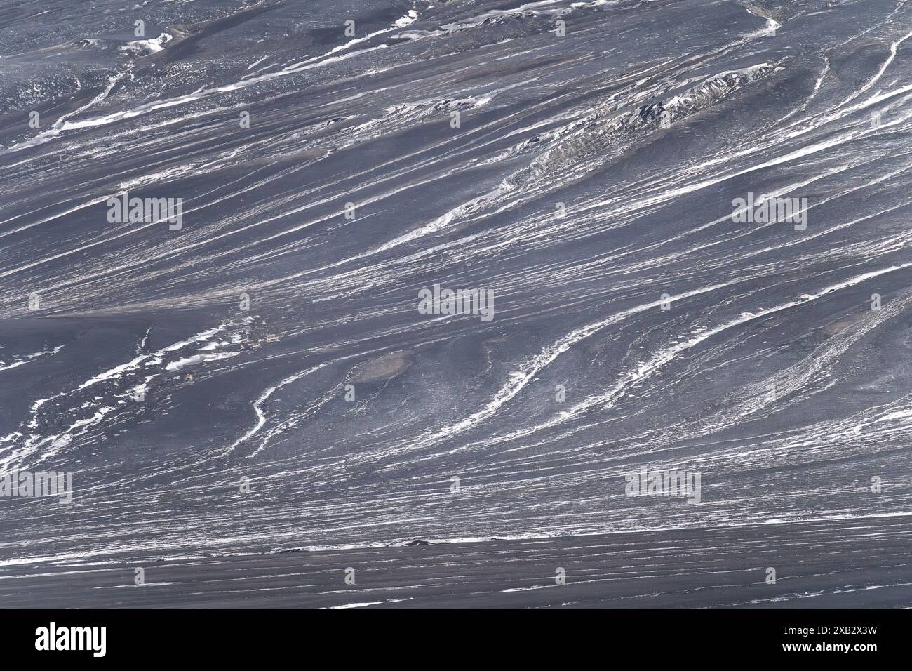 A view of intricate sand textures formed on a highland landscape ...