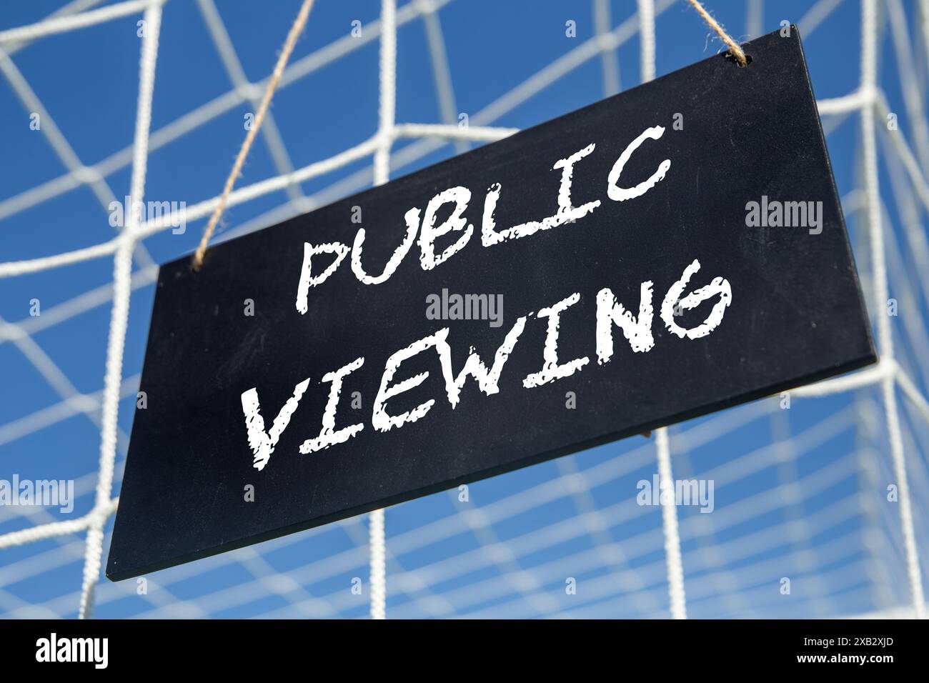 Symbol image of public viewing (football): Sign with the inscription ...