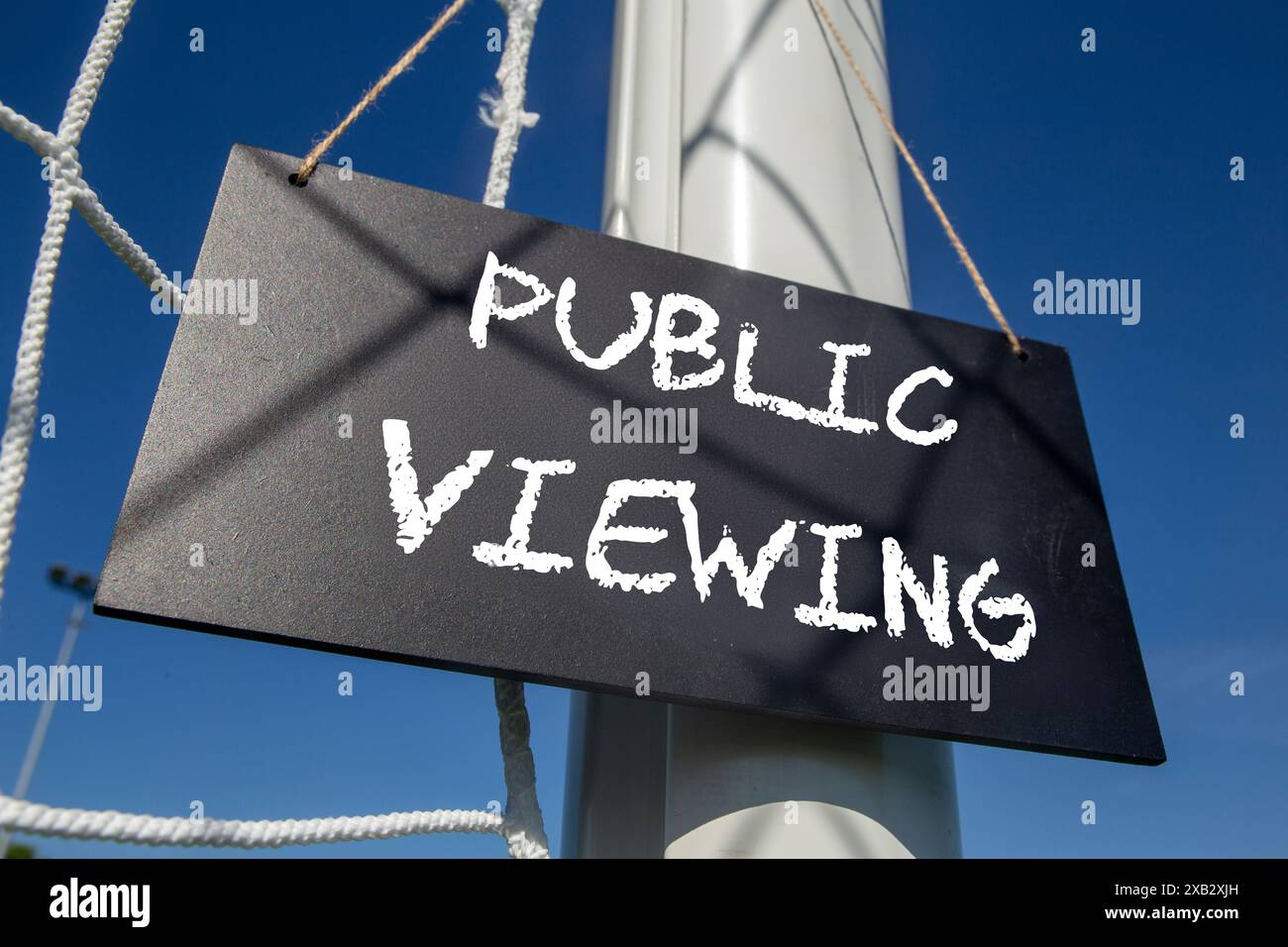 Symbol image of public viewing (football): Sign with the inscription ...