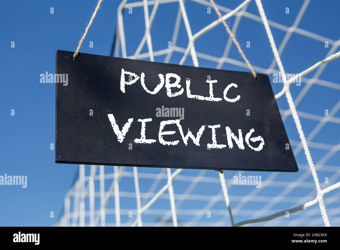 Symbol image of public viewing (football): Sign with the inscription ...
