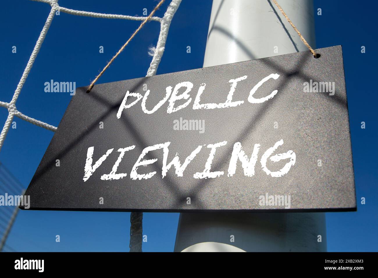Symbol image of public viewing (football): Sign with the inscription ...