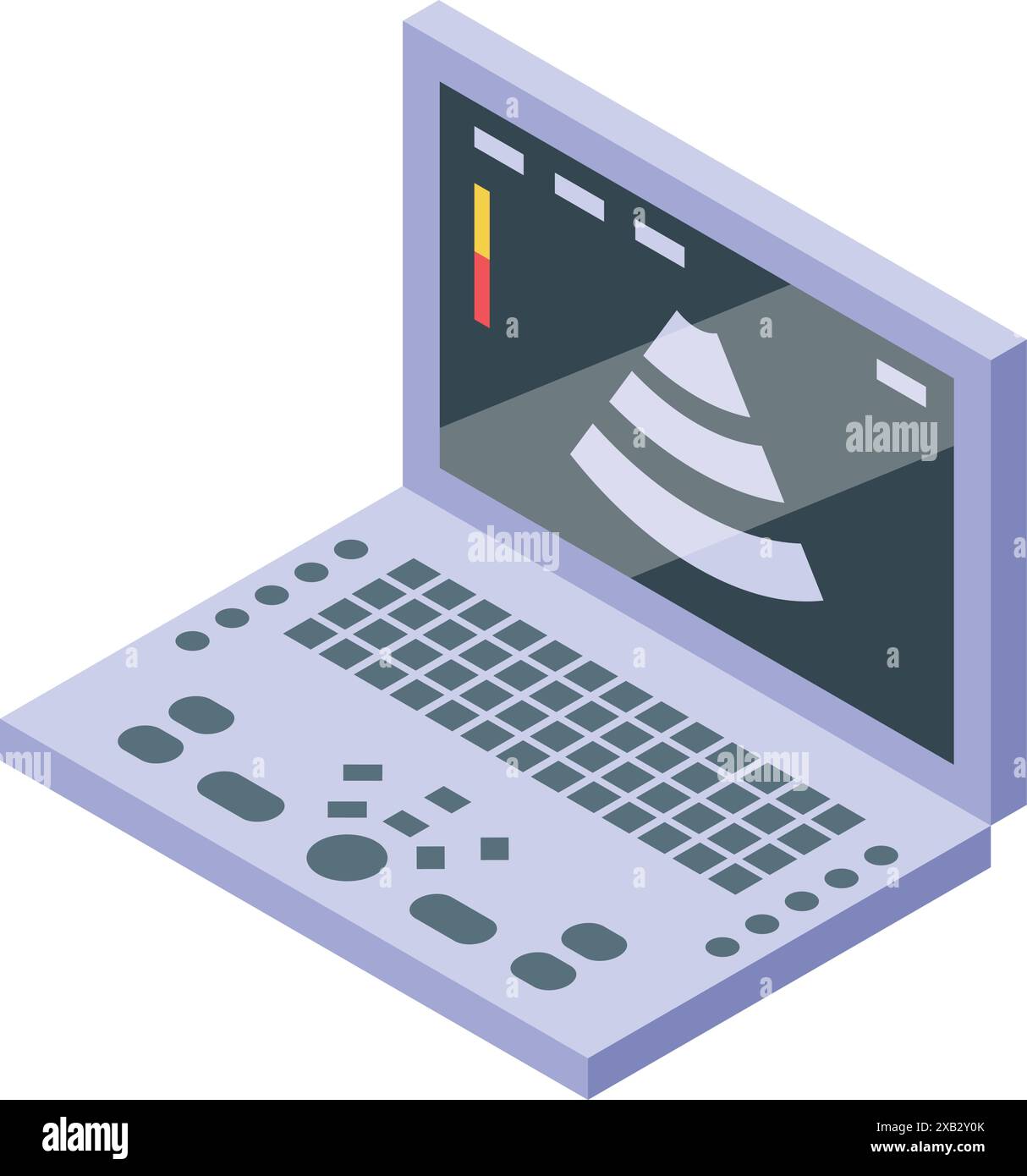 Ultrasound machine displaying an image on its screen, used by ...