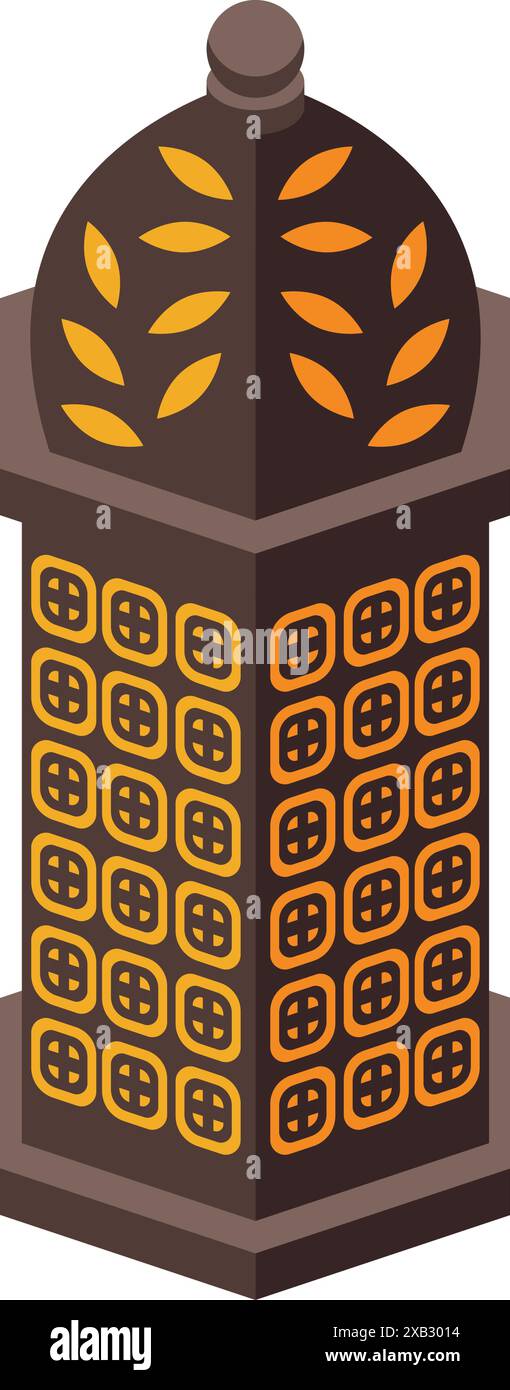 Traditional arabic lantern with an intricate geometric pattern, perfect ...
