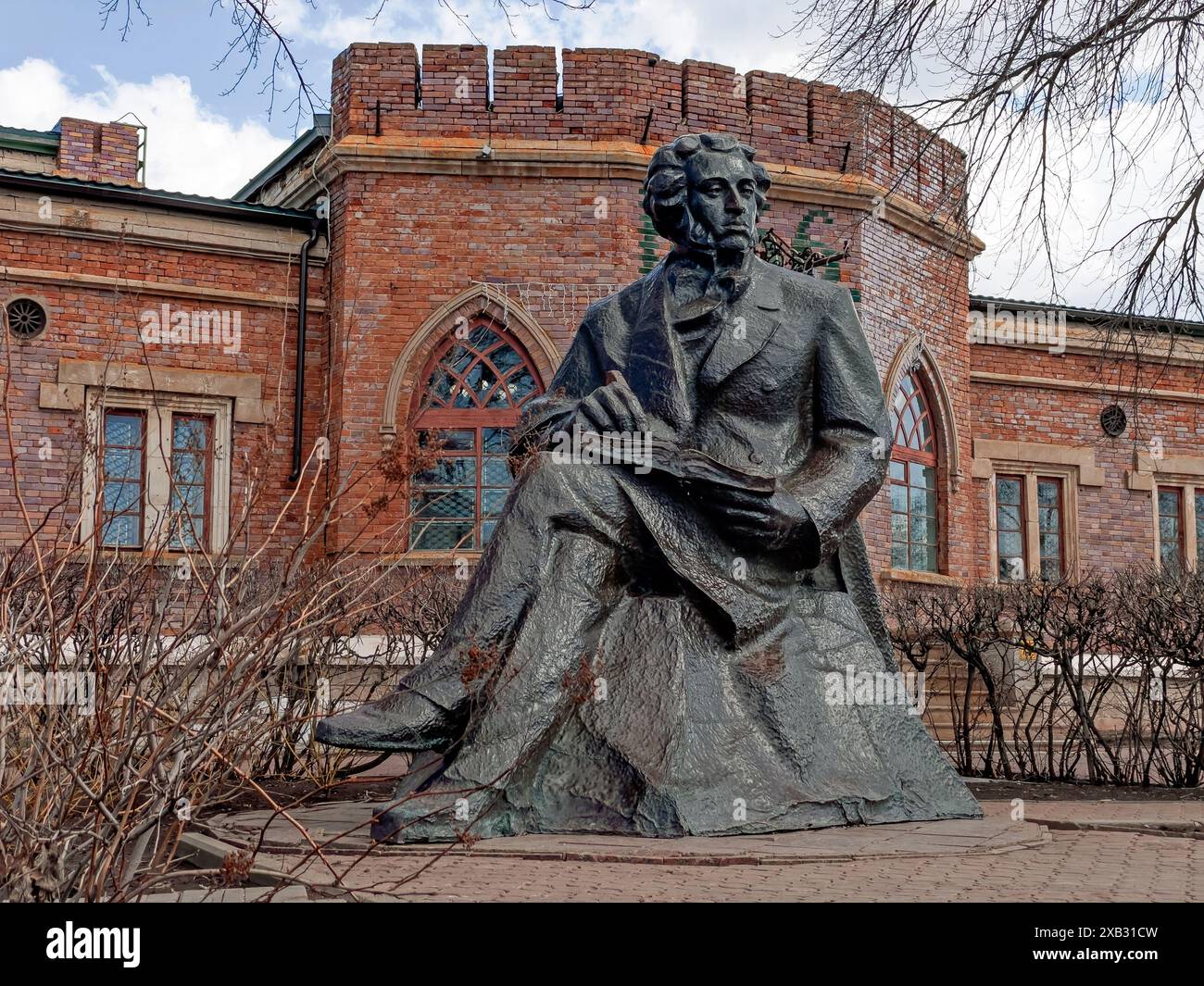 Orenburg, Russia -April 05, 2024. Monument of Alexandr Pushkin in ...